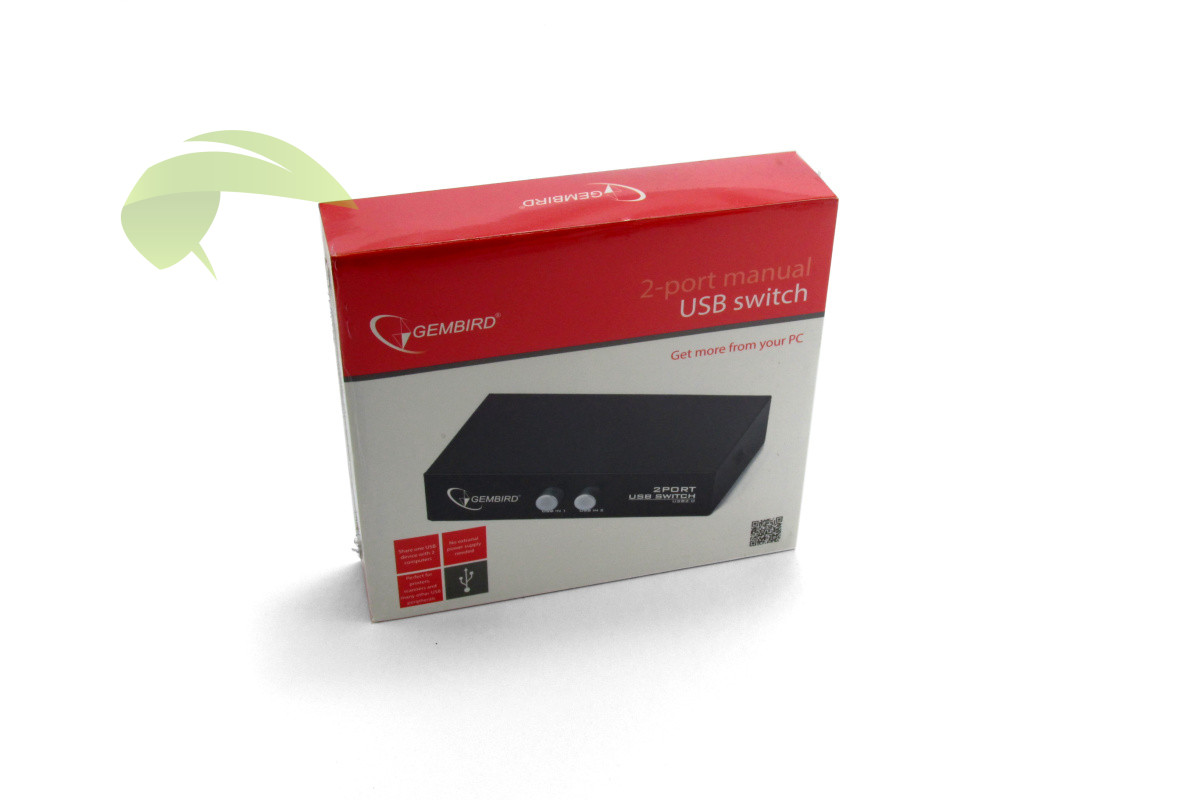Gembird manuální switch pro 2 USB zařízení | Tonersyp
